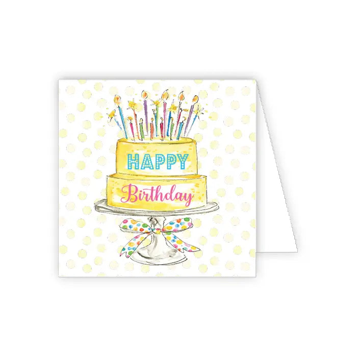 Happy Birthday Yellow Cake with Candles Enclosure Card – SYNPLE